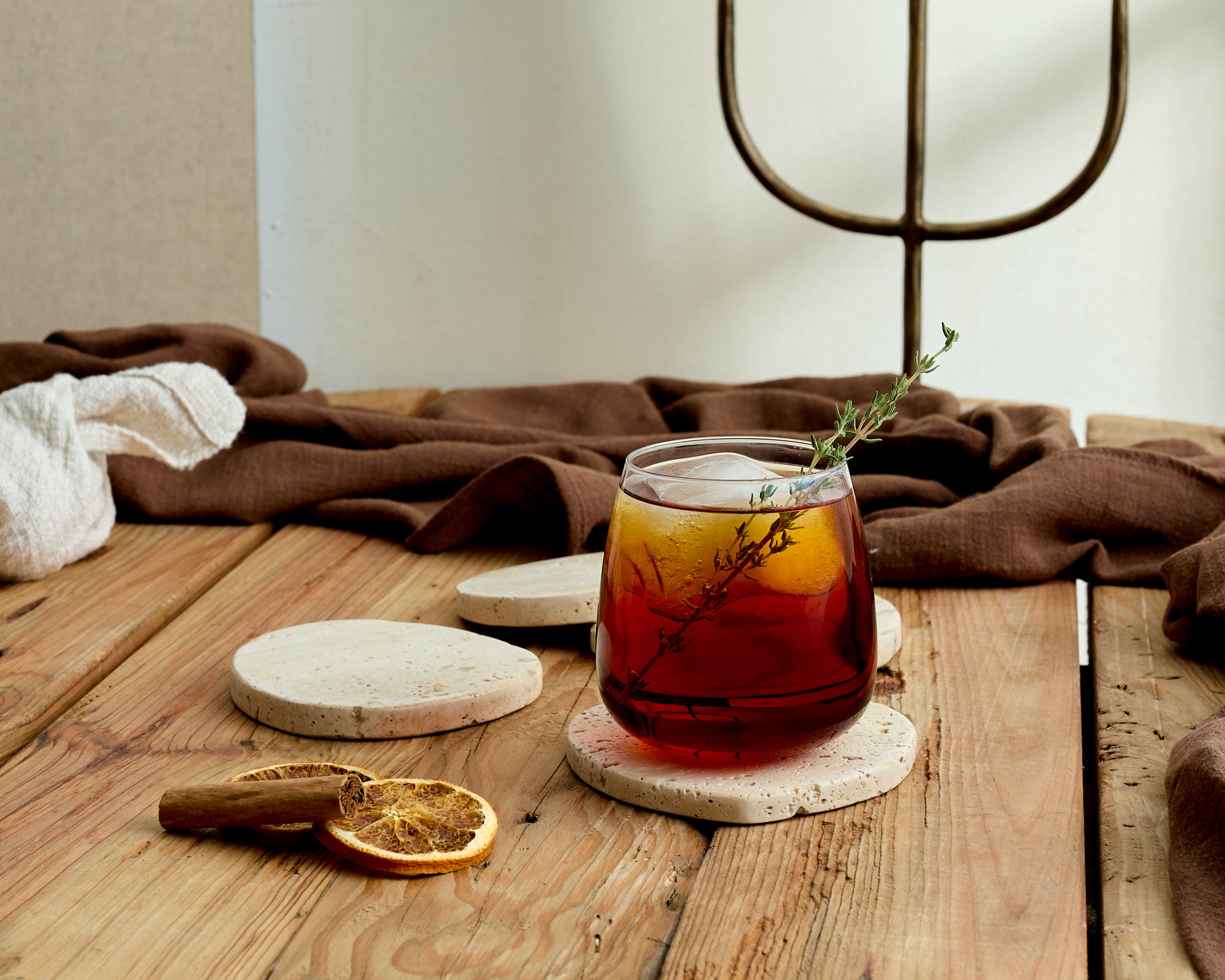 Elliot Travertine natural Stone Coasters | What a Host Home UK